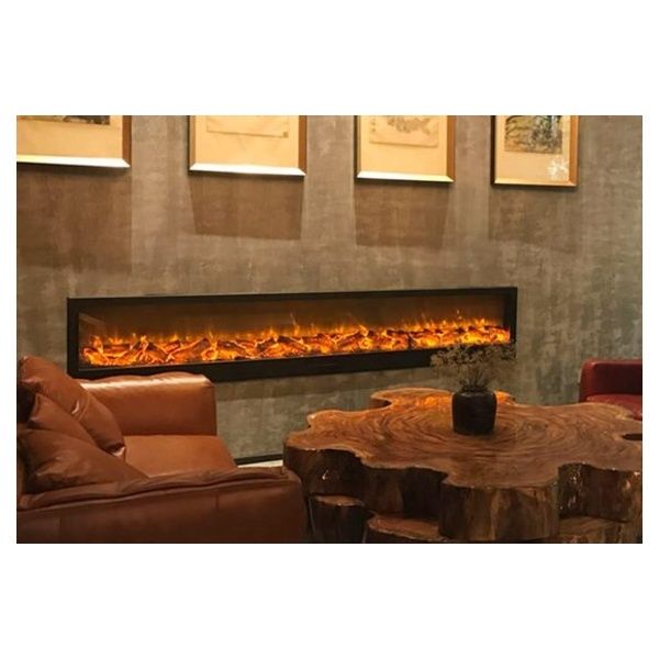 Caminetto Elettrico da Incasso e Appoggio Sined Etna 300CM 1500W Ne ...